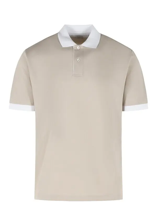 Eleventy Beige Cotton Polo Shirt - Cream