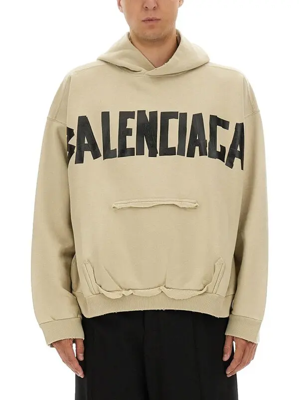 Balenciaga Tape Type Hoodie - Cream