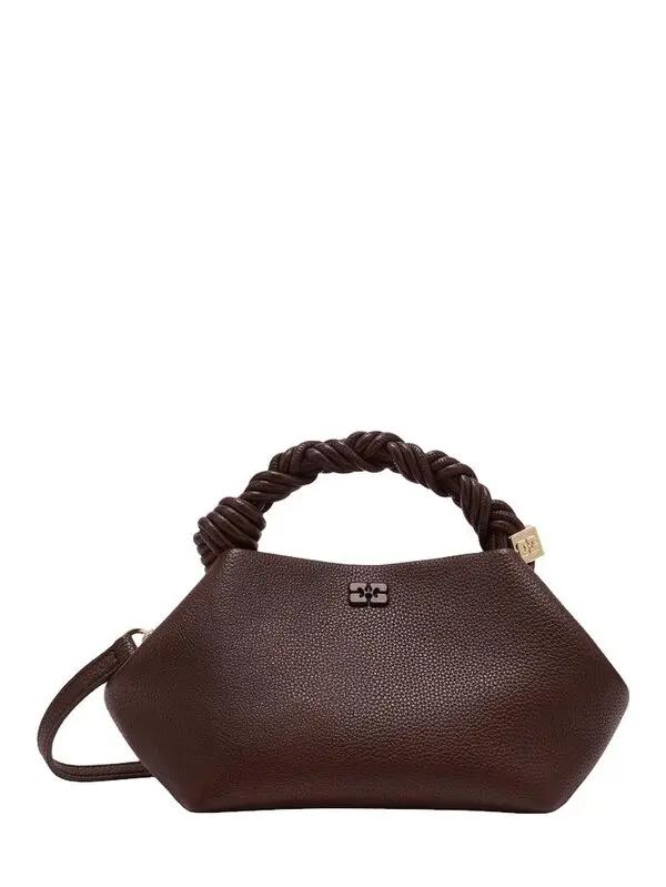 GANNI Leopard Print Twisted Top Handle Bag - Brown