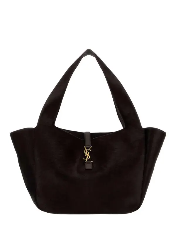 Saint Laurent Calf Hair Le 5 À 7 Shopping Bag - Brown