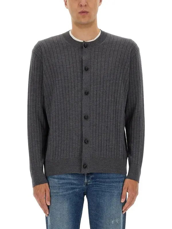Bottega Veneta Ribbed Wool Cardigan - Gray