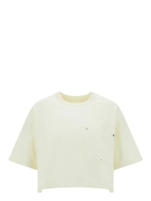 Bottega Veneta Cotton Cropped T-shirt With Patch Pocket - Multicolor