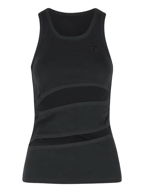Coperni Spirale Cotton Tank Top - Black