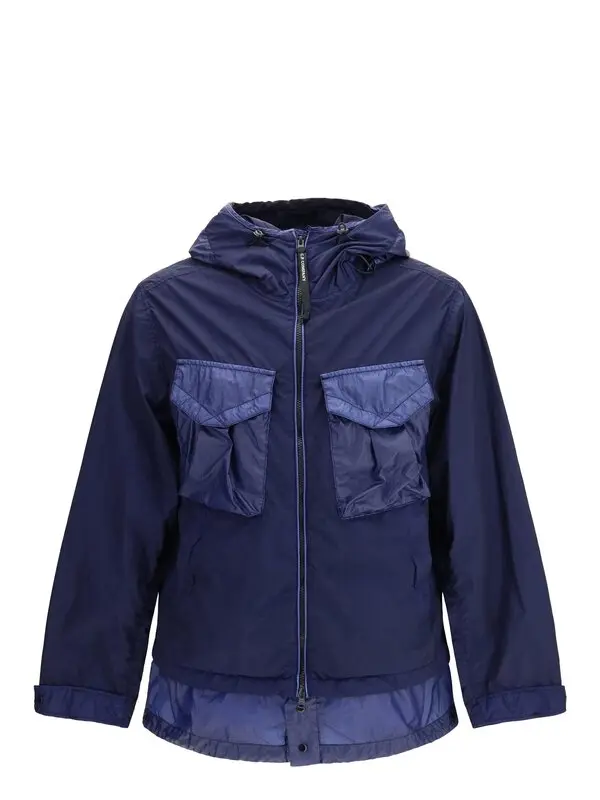 C.P. COMPANY Bi-tm Mixed Goggle Jacket - Blue