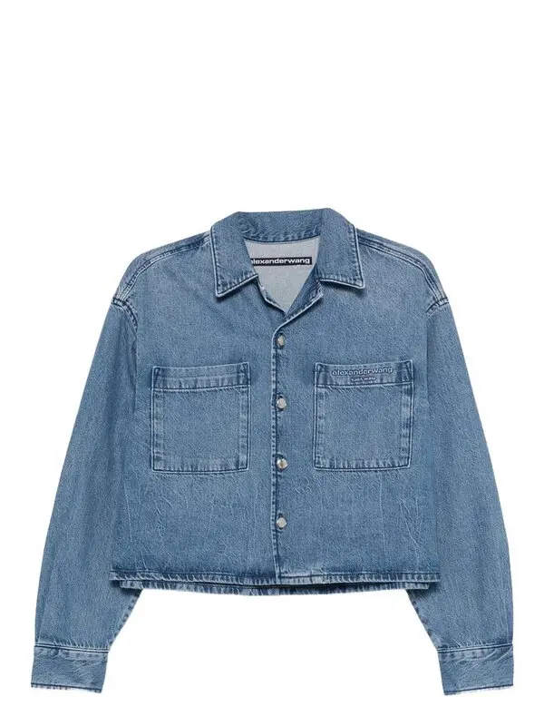 Alexander Wang Cropped Button-up Shirt - Blue