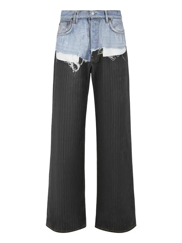 Acne Studios Cotton Jeans With Pinstripe Detail - Blue