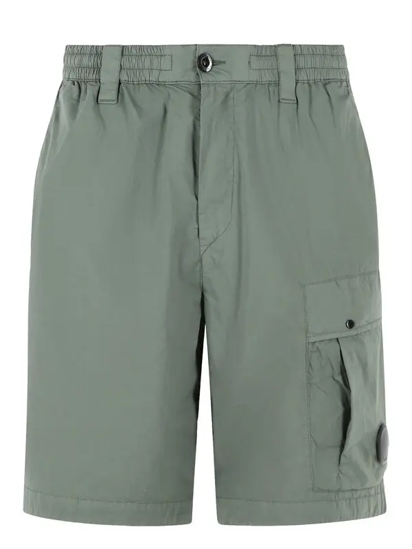 C.P. COMPANY Cotton Blend Cargo Shorts - Green