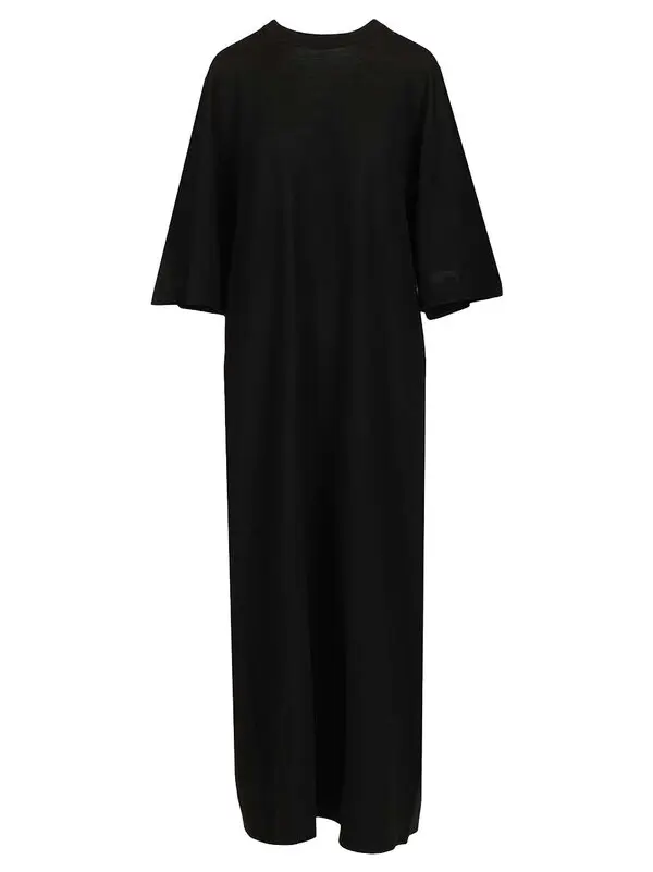 TOTEME Merino Knit Crew Neck Dress - Black