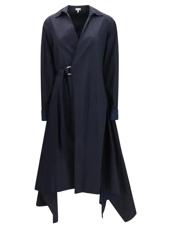 Loewe Layered Belted Midi Dress - Blue