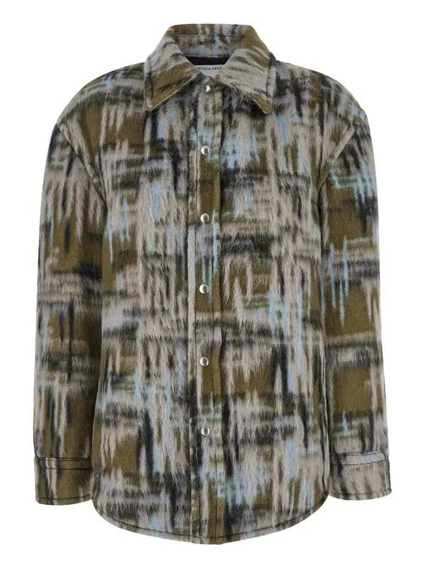 Bottega Veneta Brushed Wool Check Overshirt - Multicolor
