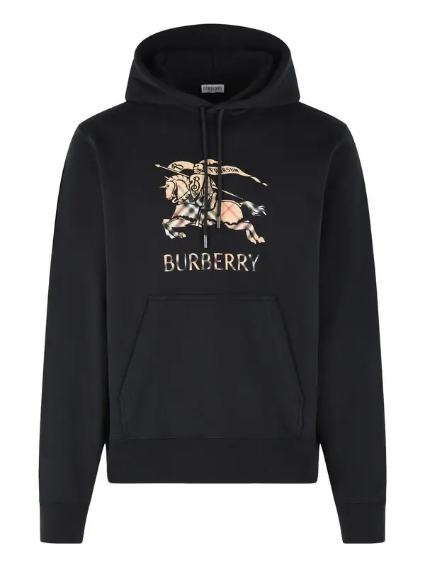 Burberry Cotton Sweatshirt With Ekd Print - Black