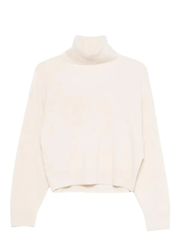 Brunello Cucinelli Ribbed Knit Roll Neck Jumper - White