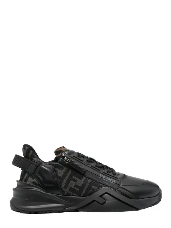 Fendi Low-top Trainers With Logo Detail - Black