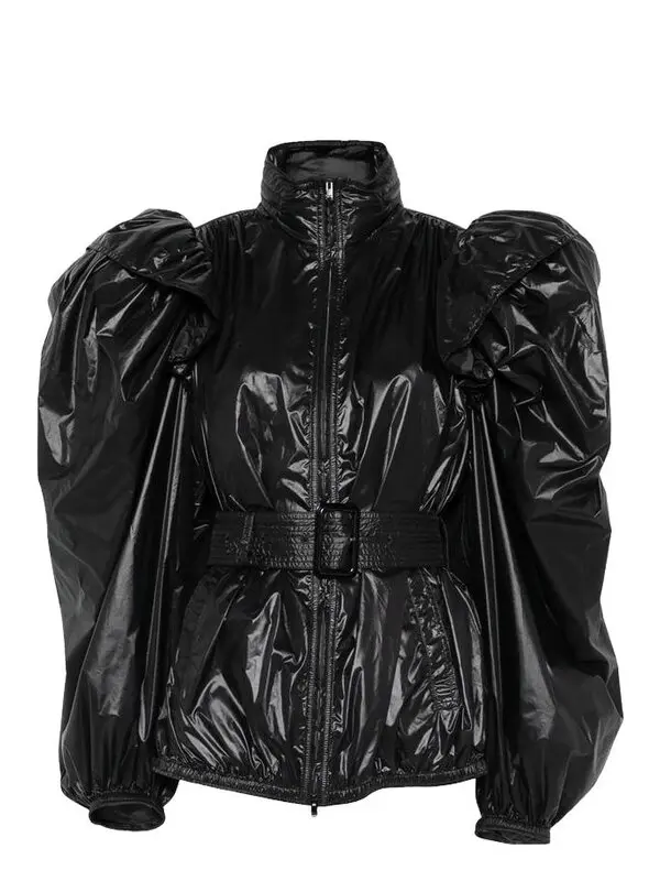 Saint Laurent Puff Sleeve Zip-up Jacket - Black