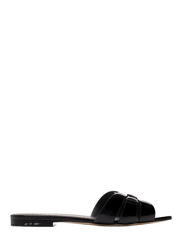 Saint Laurent Tribute Flat Sandals - Black