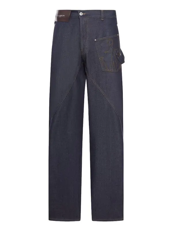 JW Anderson Twisted Denim Workwear Jeans - Blue