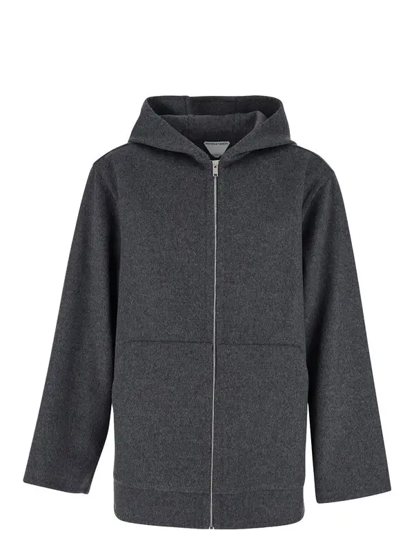 Bottega Veneta Wool Coat With Hood - Multicolor