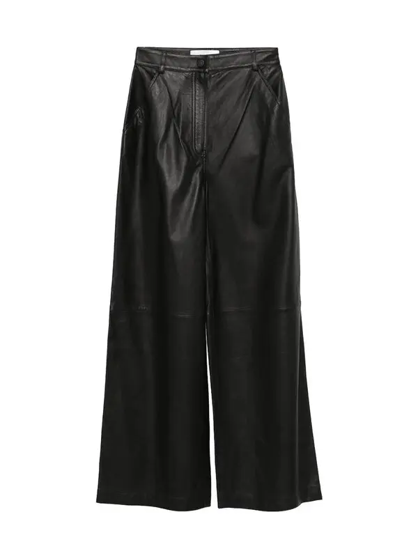 YVES SALOMON Straight Leg Trousers - Black