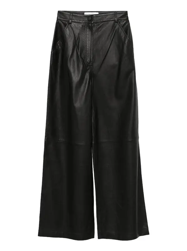 YVES SALOMON Straight Leg Trousers - Black