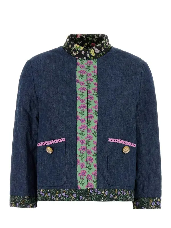 Valentino Garavani Chambray Quilted Blazer - Blue