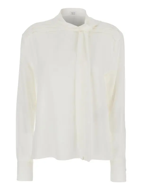 Alexander McQueen Silk Blouse With Scarf Detail - Multicolor