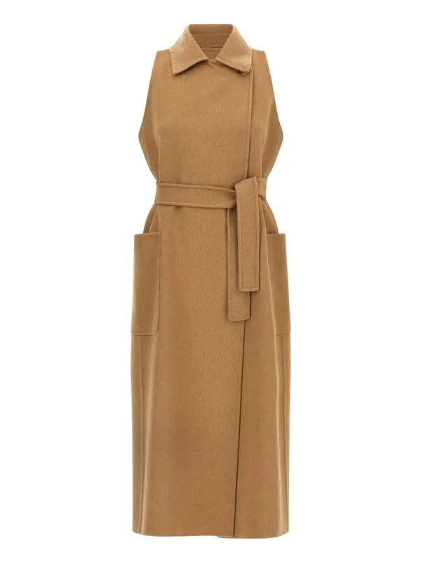 Max Mara Berlina Sleeveless Camel Coat - Cream