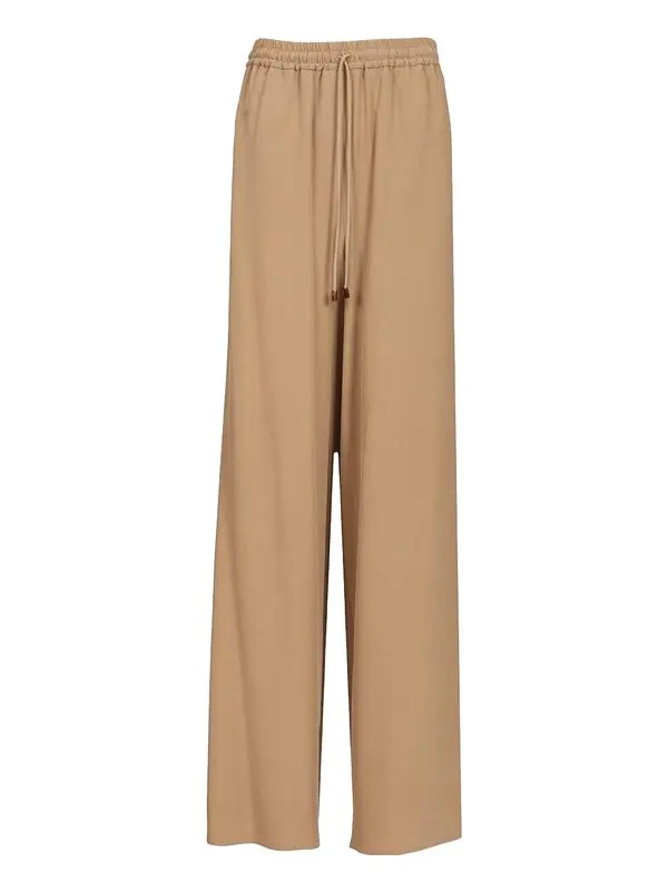 Max Mara Genero Wide-leg Washed Silk Trousers - Brown