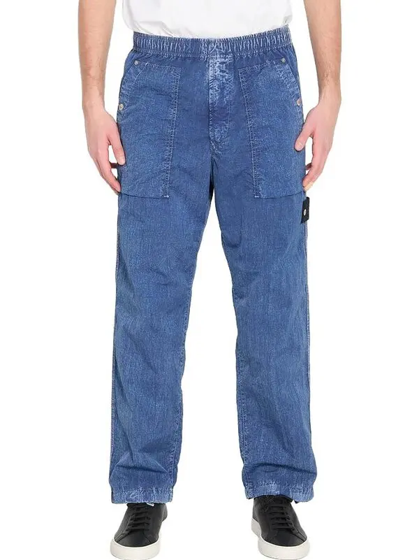 Stone Island Logo Detail Elasticated Waist Trousers - Blue