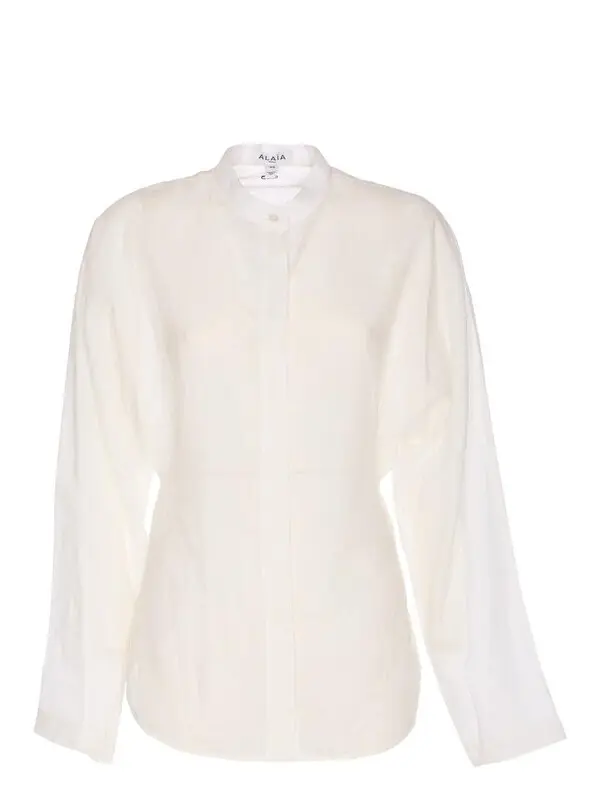 Alaïa Long Sleeve Button-up Blouse - White