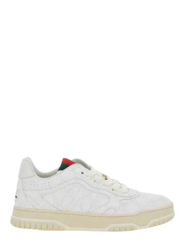 Gucci Re-web Gg Motif Low Top Leather Sneakers - Multicolor