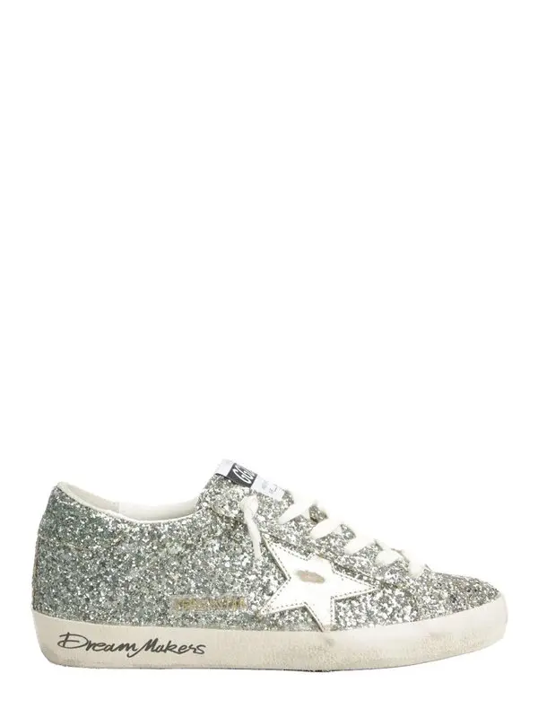 GOLDEN GOOSE Super-star Glitter Sneakers - Silver