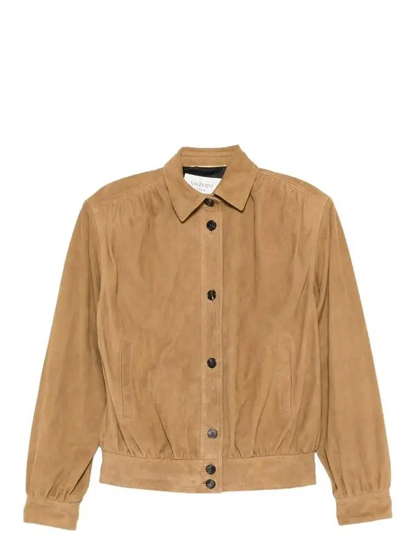 Saint Laurent Suede Jacket - Cream