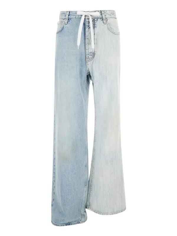 Balenciaga Fifty-fifty Asymmetrical Denim Jeans - Multicolor