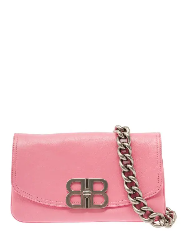 Balenciaga Leather Crossbody Bag With Bb Logo - Multicolor