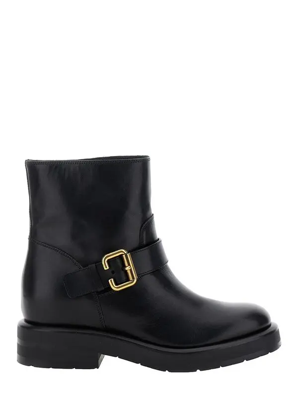 Chloé Coddington Ankle Boots With Paddington Buckle In Leather - Multicolor