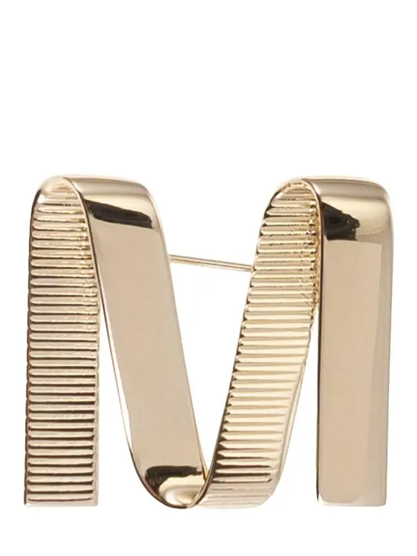 Max Mara M-shaped Grosgrain Metal Brooch - Multicolor