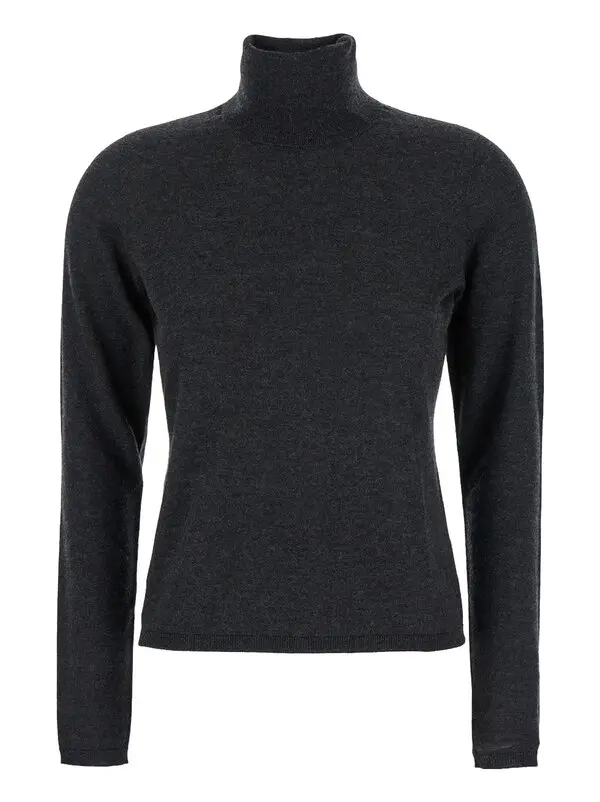 Max Mara Adda Cashmere High Neck Sweater - Gray