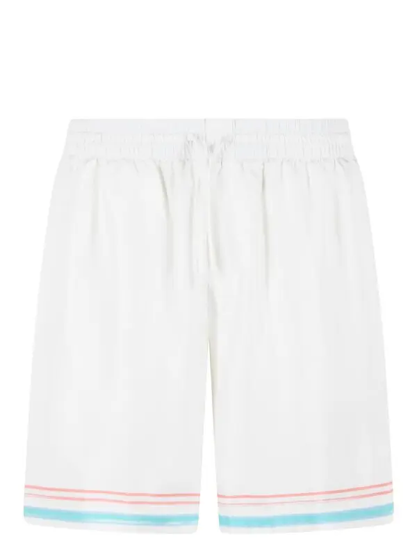 Casablanca Dance Joy" Silk Twill Shorts With Logo Detail - White