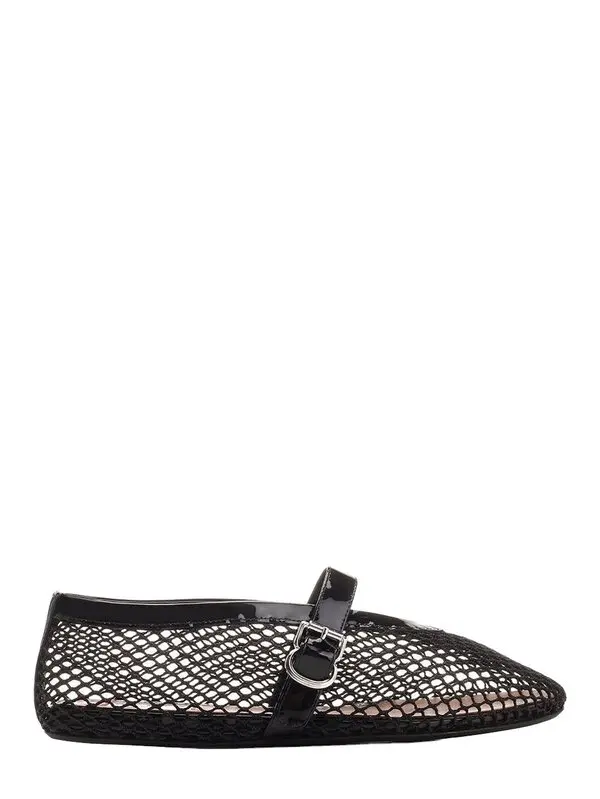 Alaïa Mesh Strap Ballerina - Black