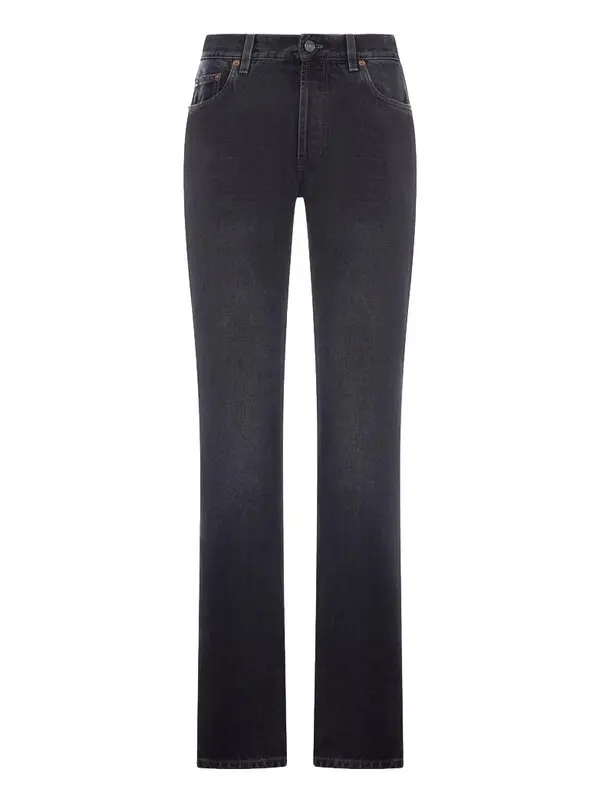 Saint Laurent Straight Leg Denim Jeans - Multicolor