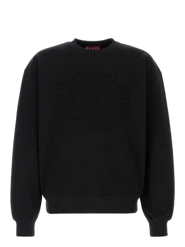 Gucci Cotton Sweatshirt With Monogram Detail - Black