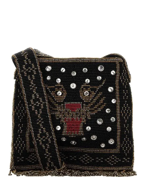 Valentino Garavani Embellished Fabric Crossbody Bag - Multicolor