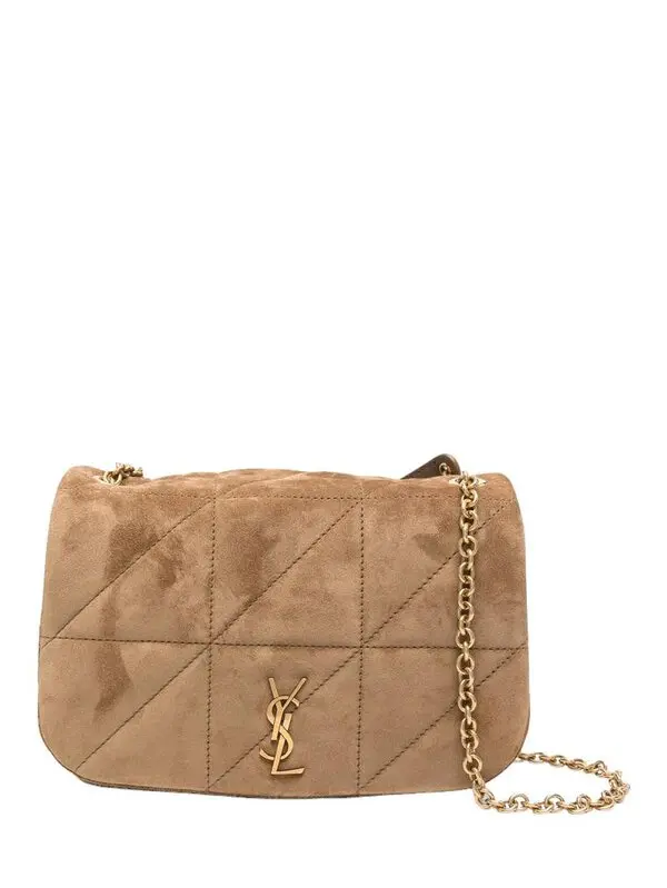 Saint Laurent Quilted Suede Shoulder Bag - Brown
