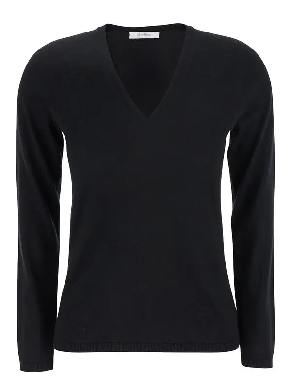 Max Mara Cashmere V-neck Sweater - Black