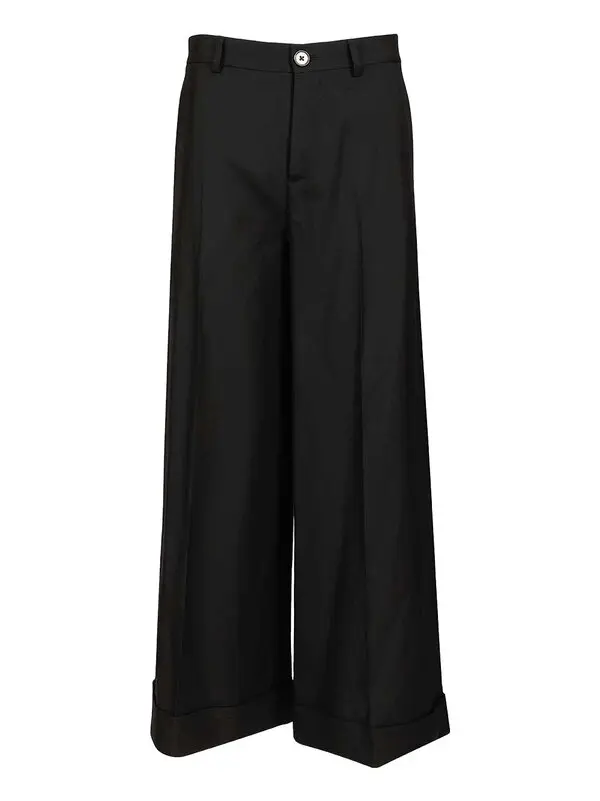 Celine Wool Gabardine Dock Trousers - Black