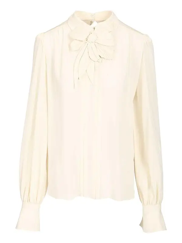 Valentino Garavani Silk Blouse With Bow Detail - Multicolor