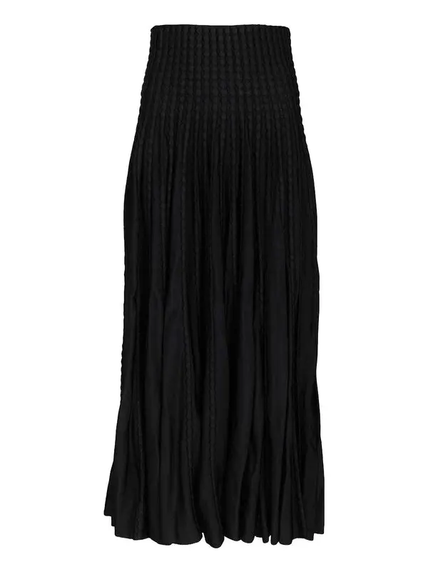 Alaïa A-line Flared Knit Skirt - Blue