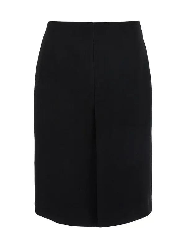 Gucci High Waist Wool Skirt With Logo Detail - Multicolor
