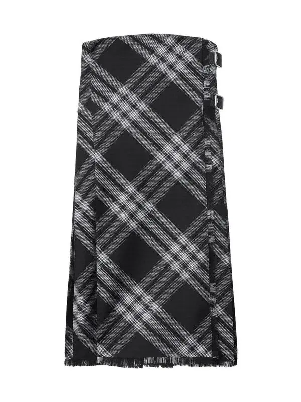Burberry Strapless Check Pattern Dress - Black