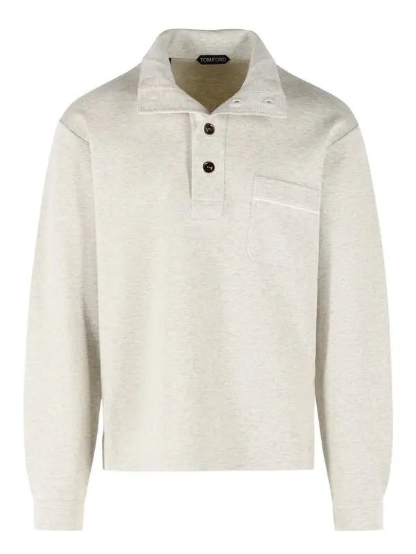 TOM FORD Cotton Blend Sweater - Cream
